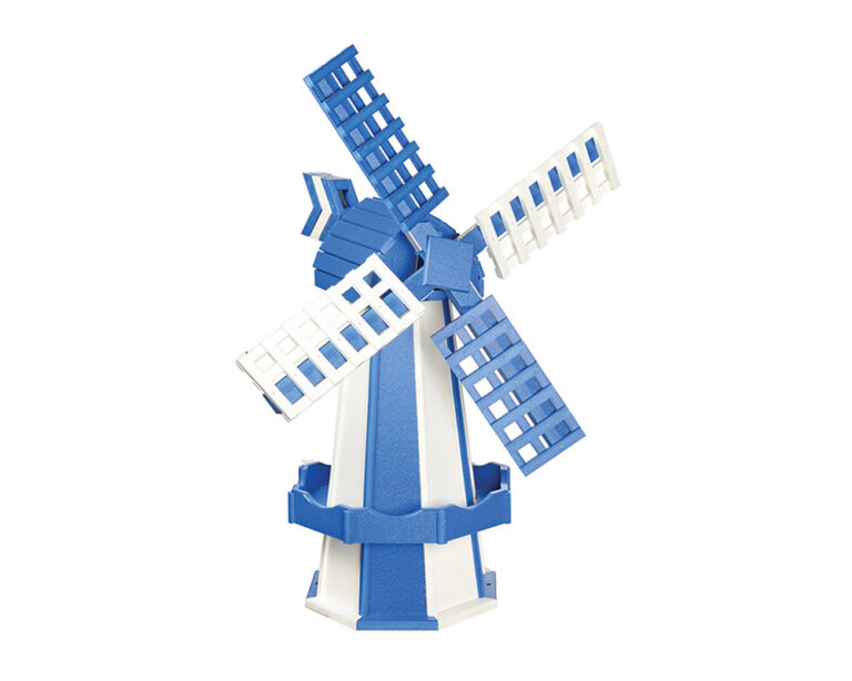 Bright Blue & White Windmill | Green Acres Outdoor Living