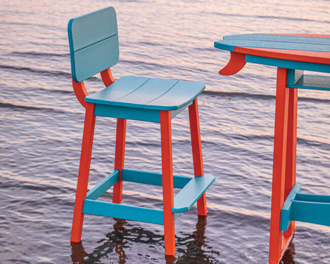 Surf-Aira Saddle Stool w/ Back | Green Acres Outdoor Living