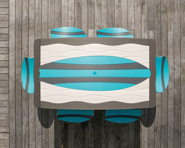 Wave Surfboard Tables | Green Acres Outdoor Living